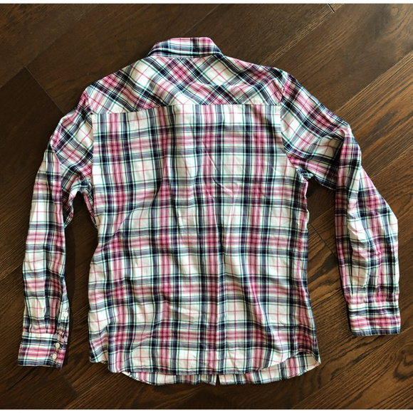 J. Crew | Tops | Jcrew Boy Plaid Button Down Shirt Sz | Poshmark